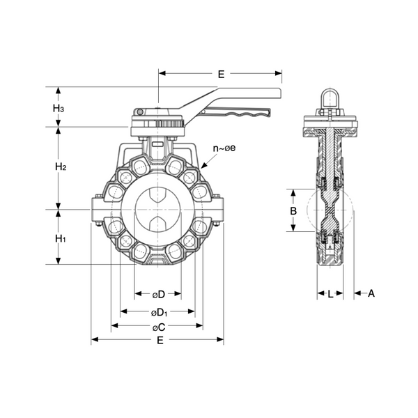 Hybrid PFA Lined Composite Butterfly Valves – PVL